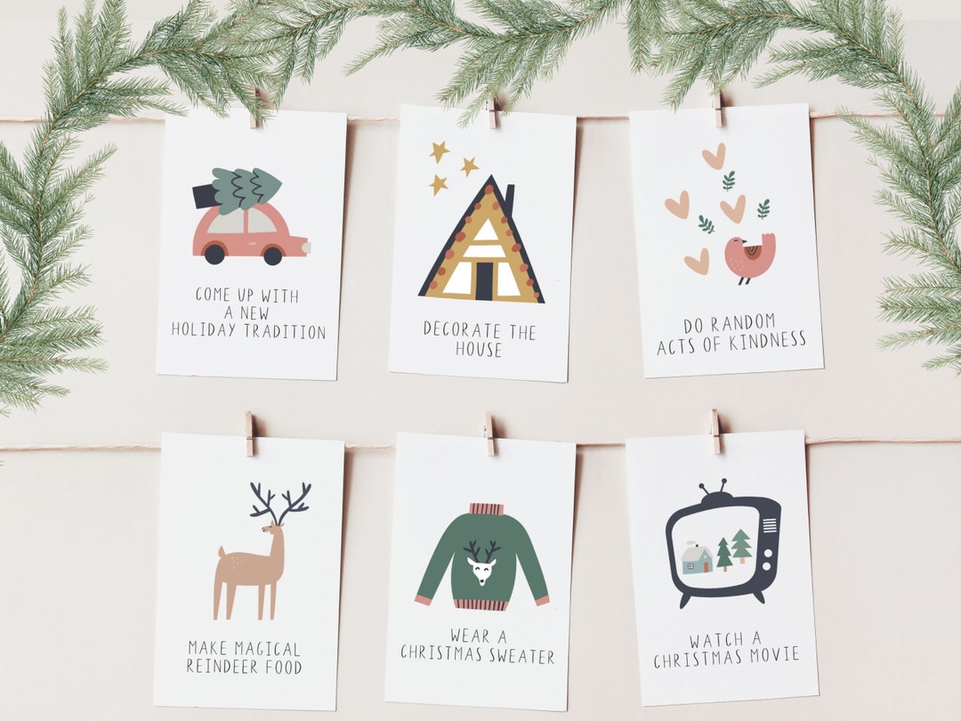 36 Printable Advent Activity Cards for Kids, DIY Christmas Advent ...