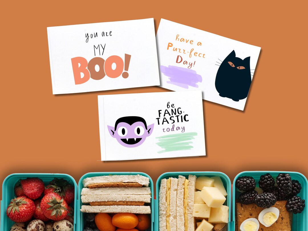 Halloween Lunchbox Notes for Kids, Printable Kids Lunch Notes, Boho ...