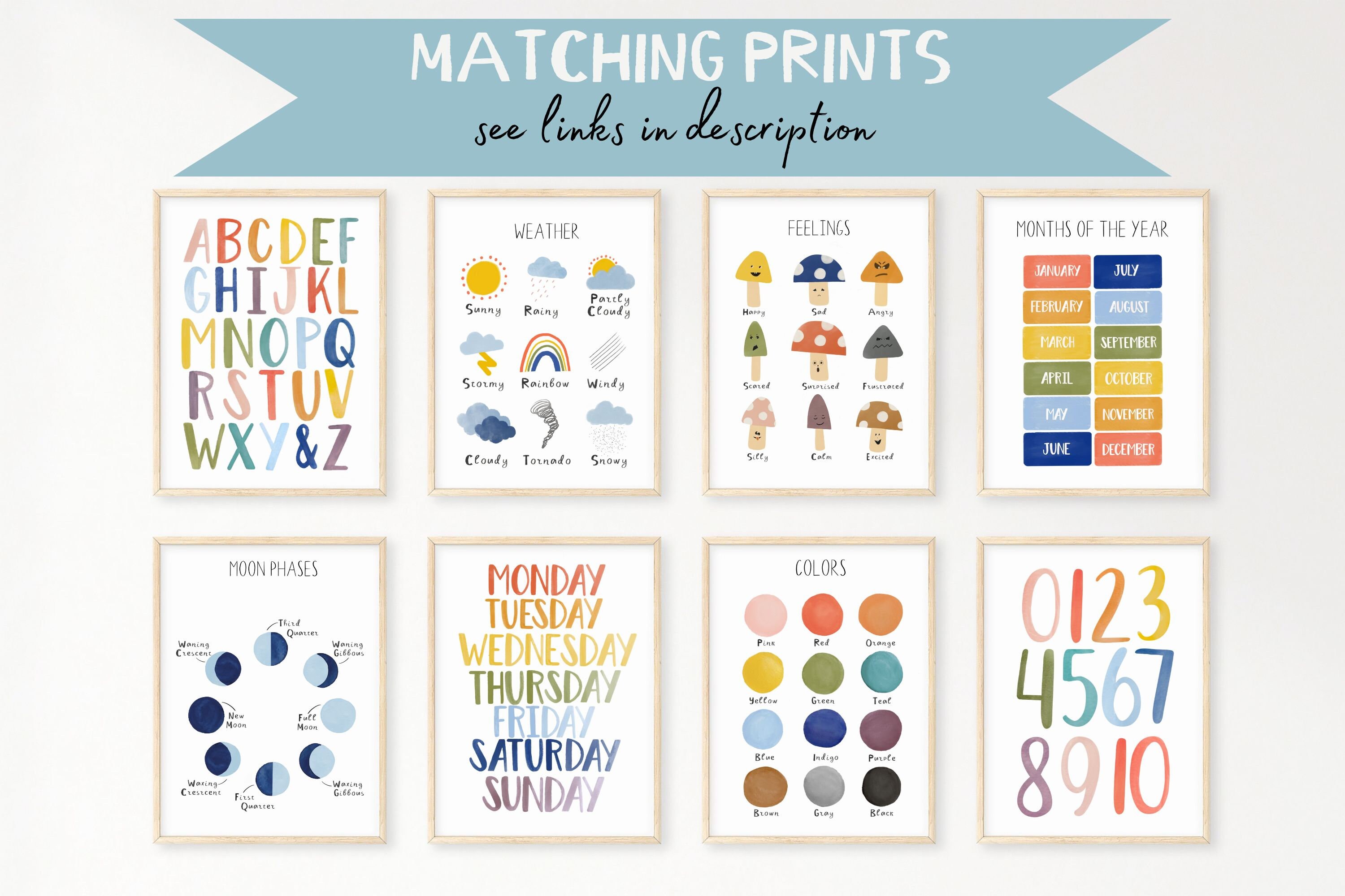 Four Seasons Poster, Watercolor Seasons Chart, Montessori Materials ...