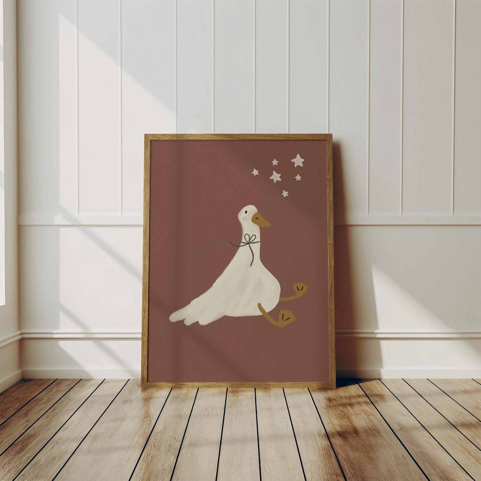 Silly Goose Nursery Wall Art With Coquette Bow, Vintage Goose Print ...