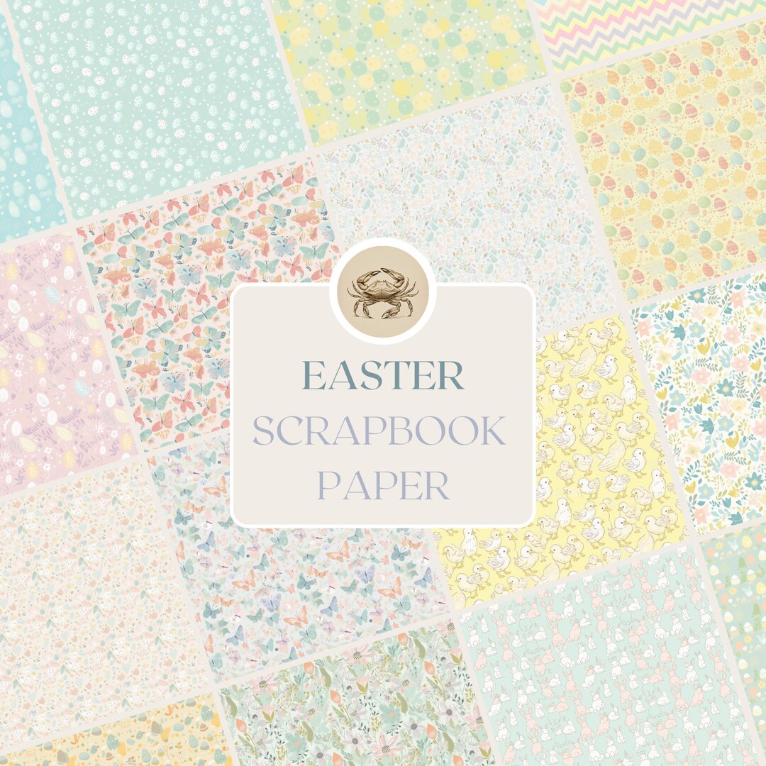 Seamless Easter Scrapbook Paper, Digital Download, Instant, Pastels ...