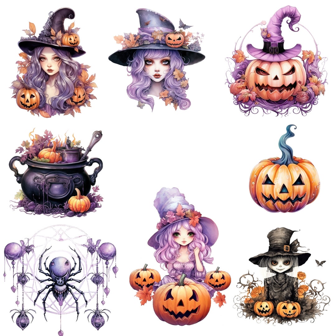 Halloween Clipart, Witches and Pumpkins, Moths, Bats and Ghost ...