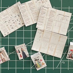 Miniature Sewing Patterns 1:12th Scale Sewing Pattern Sleeve and ...