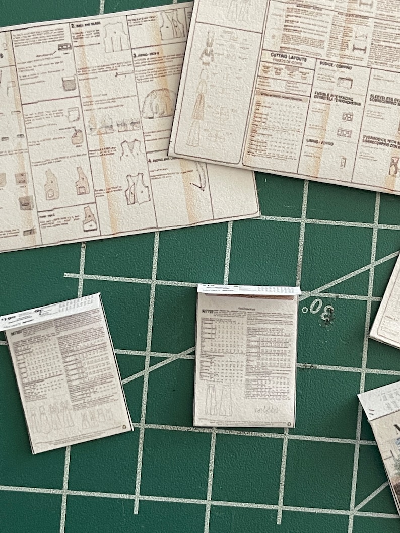 Miniature Sewing Patterns 1:12th Scale Sewing Pattern Sleeve and ...