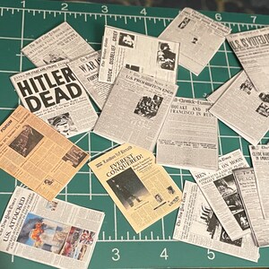 Stack of Old Newspapers 1:12 Scale Miniature Newspaper Front Pages ...