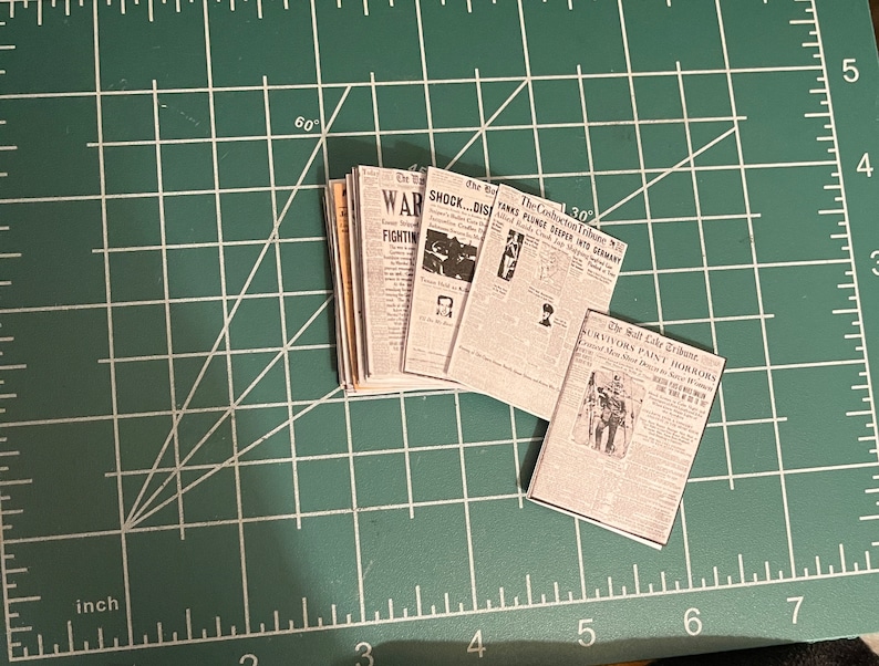 Stack of Old Newspapers 1:12 Scale Miniature Newspaper Front Pages ...