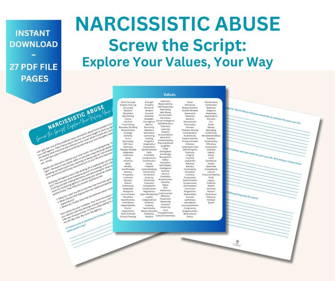 Narcissistic Abuse "screw the Script" Value Exploration BUNDLE ...