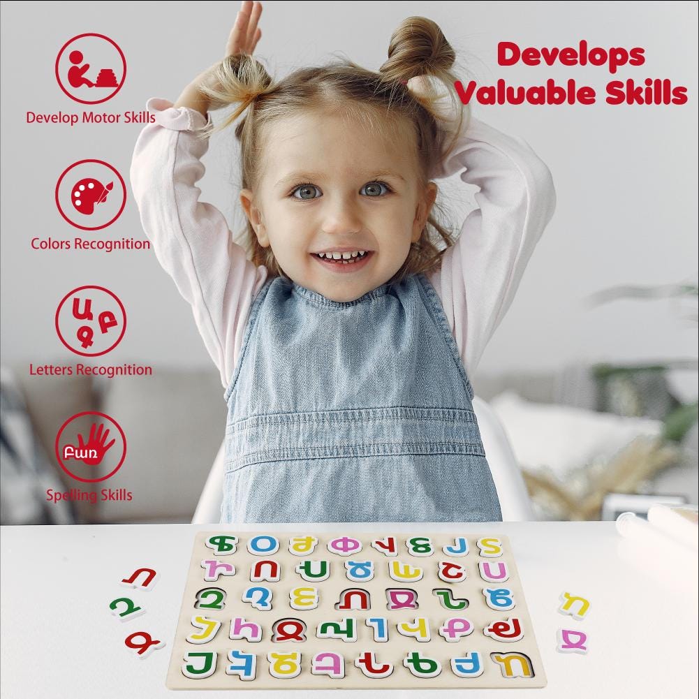 Armenian Alphabet Puzzle Busy Board (capital & Lower Case) Wooden ...