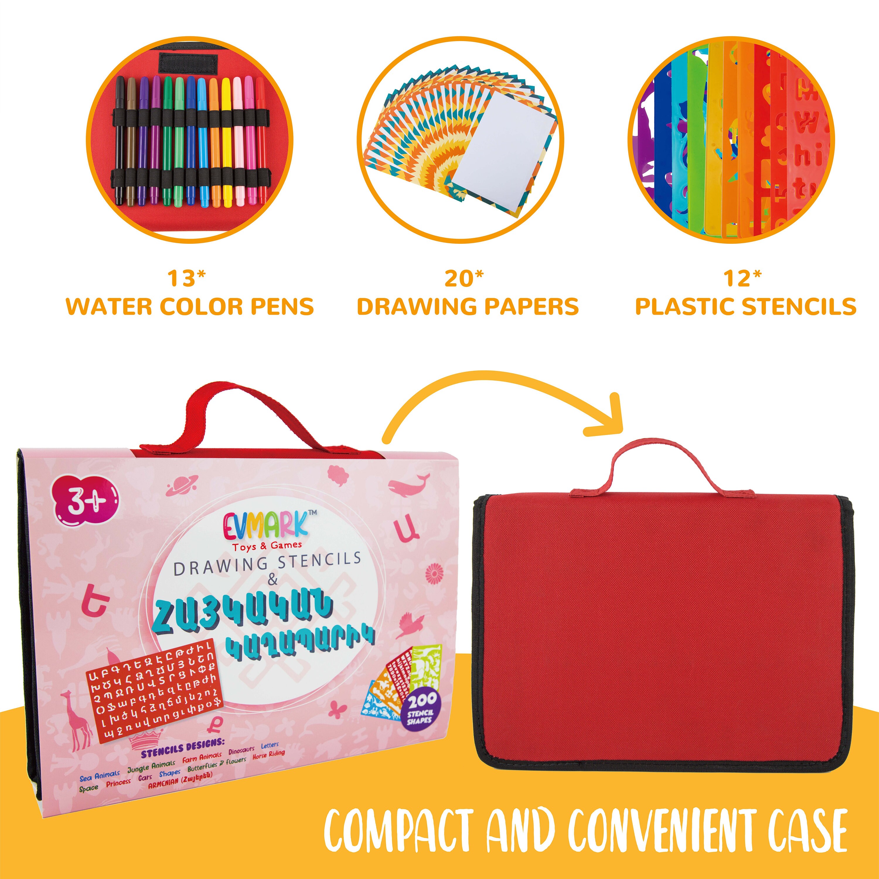 Armenian & English Alphabet Stencil Marker Set, Educational Toys ...