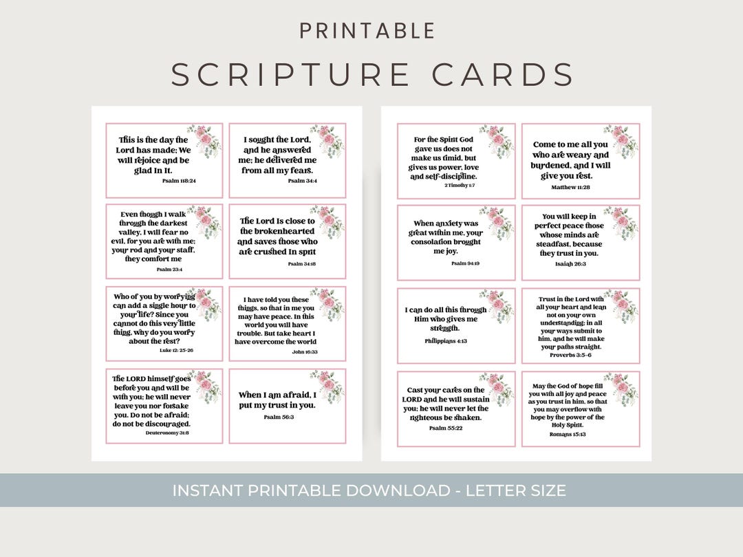 12 Scripture Cards for Anxiety Relief | Bible Verse Flashcards for ...
