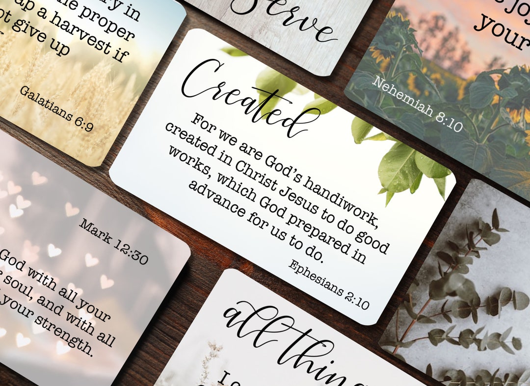 20 SCRIPTURE CARDS, Scripture Memorization Cards, Bible Verse ...