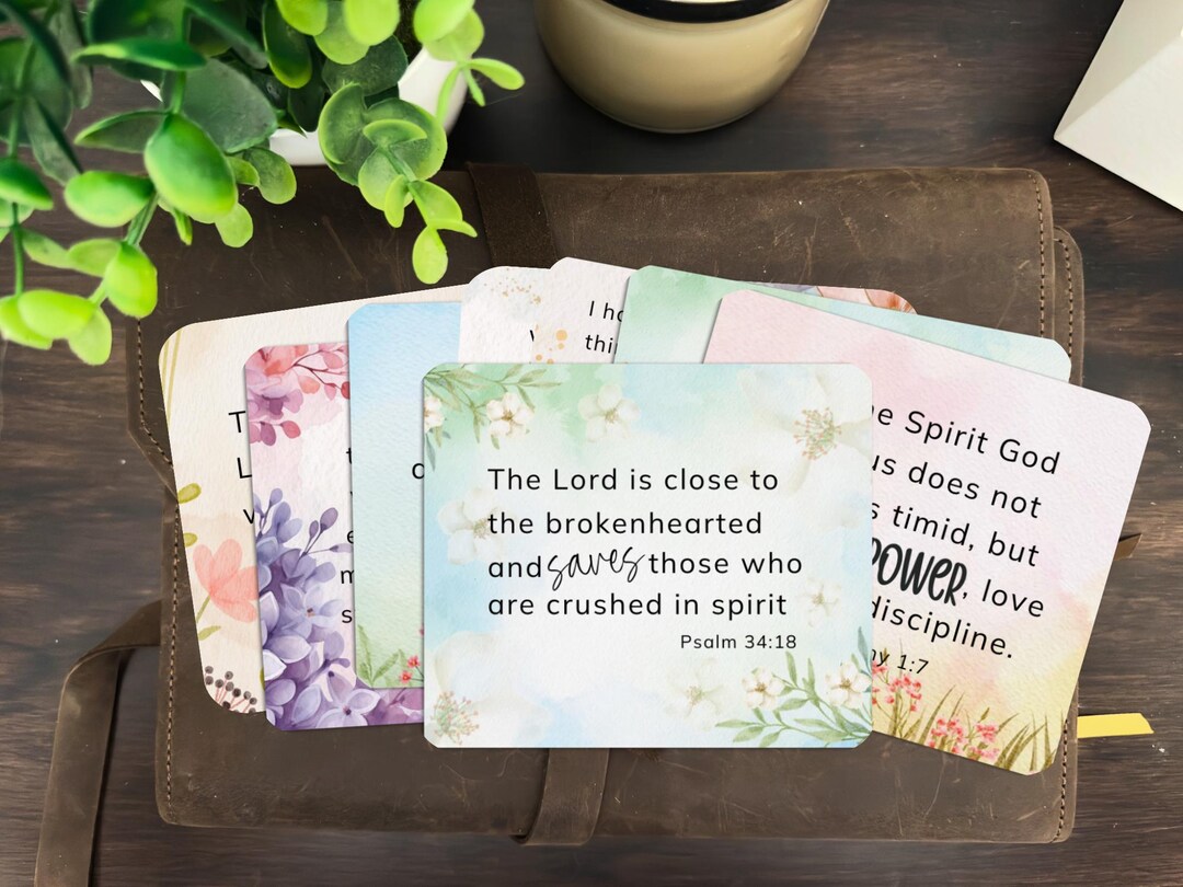 12 Bible Verse Cards for Anxiety: Double Sided for Scripture Memory - Etsy