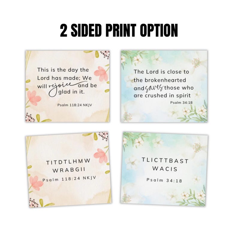 16 Christian Scripture Cards Printable Encouraging Bible Verse Cards ...