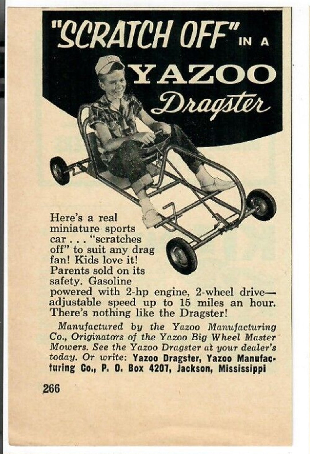 1959 Yazoo Dragster Vintage Print Ad Scratch off in A Miniature Sports ...