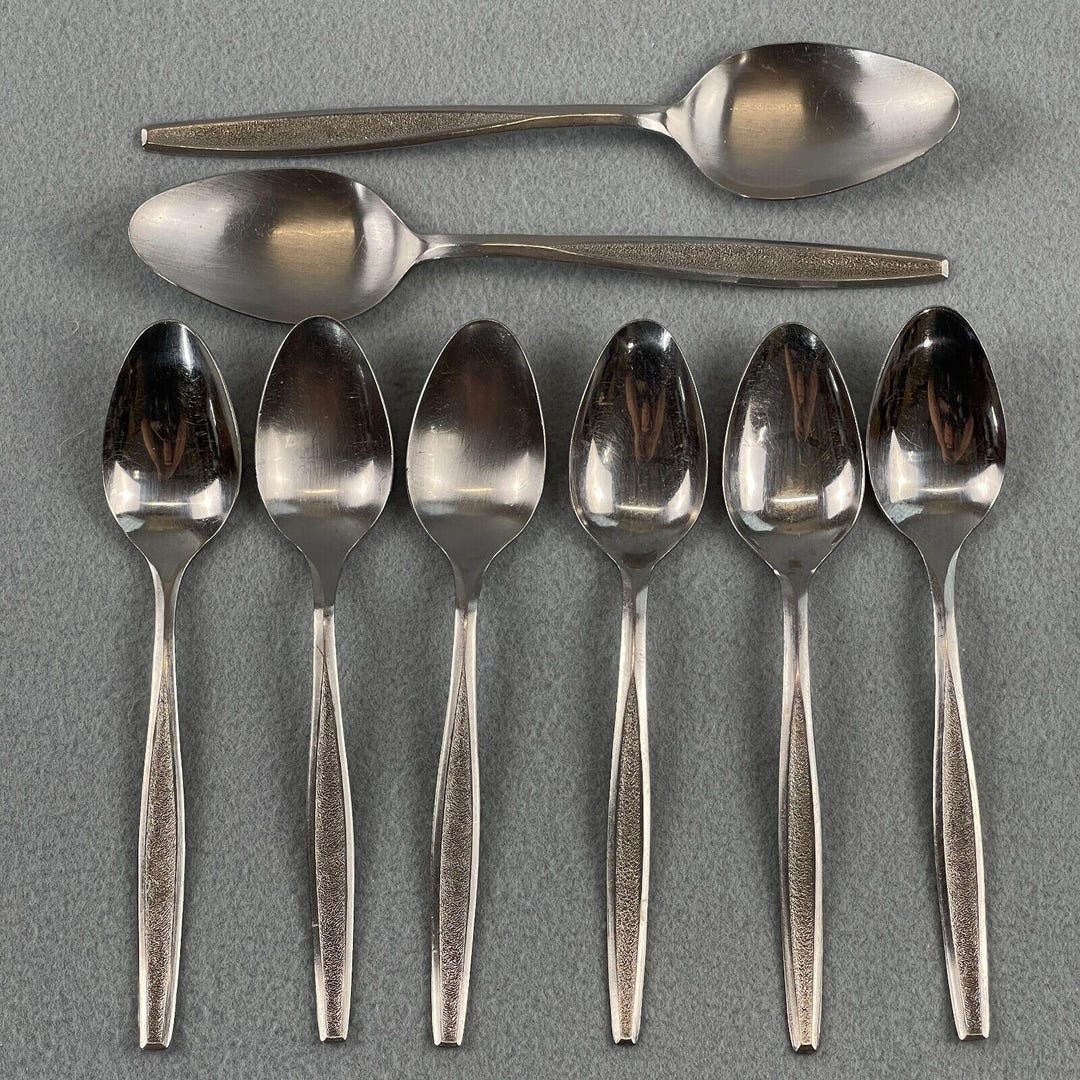 EKCO Eterna Stainless Flatware Sorority Lot of 6 Teaspoons Japan Korea ...