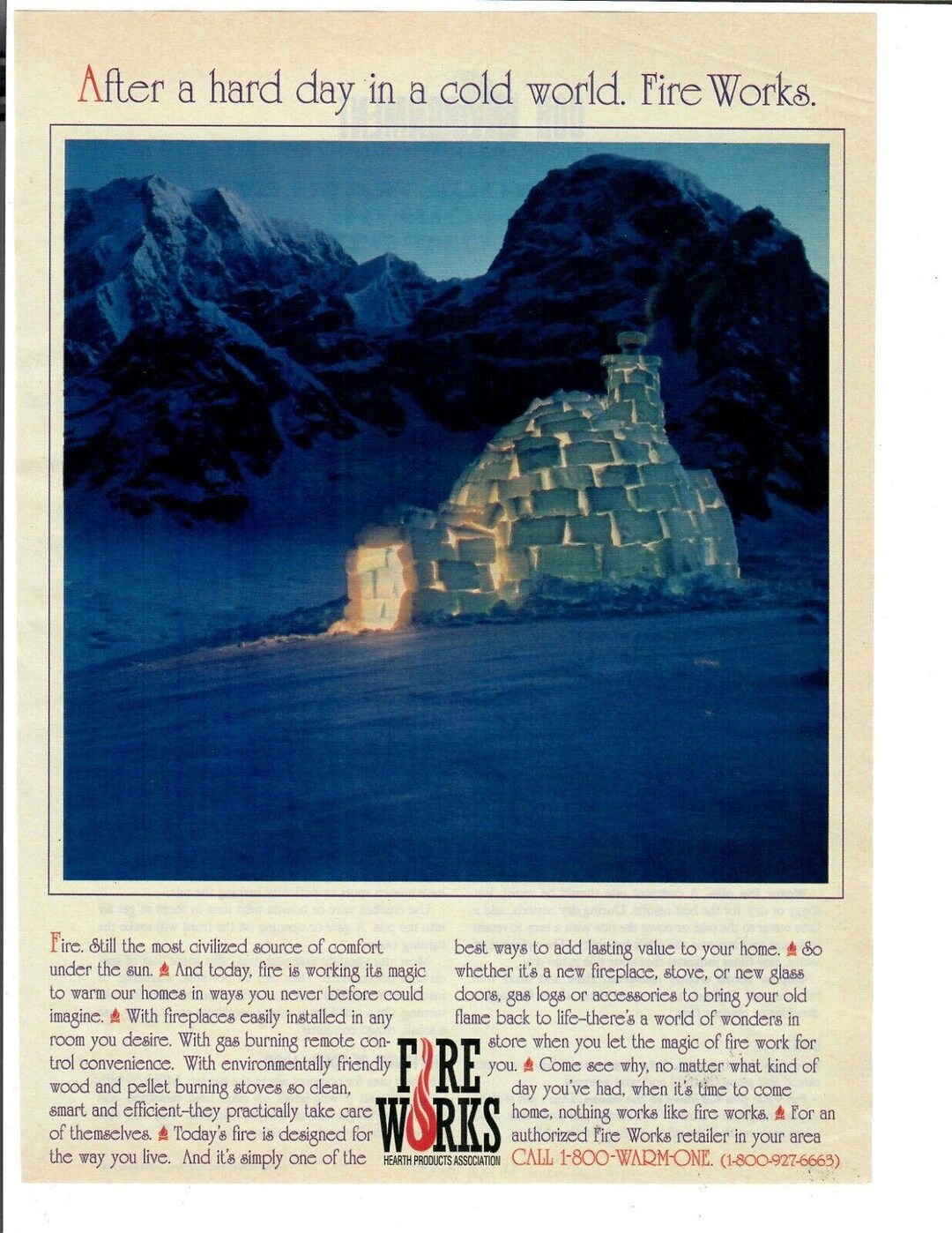 1993 Fire Works Magazine Print Ad A Hard Day in A Cold World Glowing ...