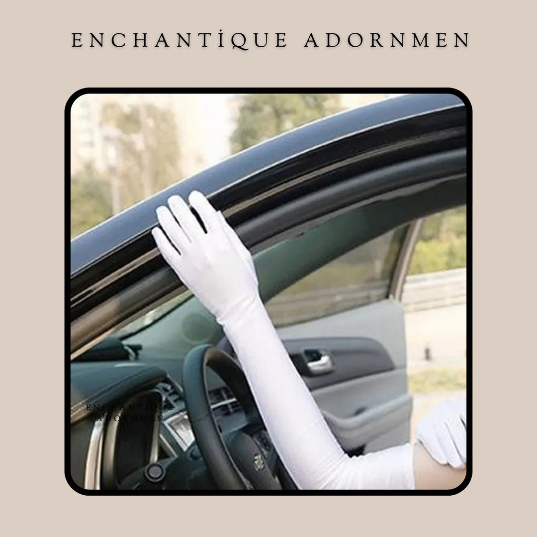Classic Ivory Gloves, Extra Long Opera Length, Elbow Shiny Satin Silky ...