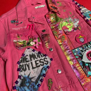 Upcycled Pink Denim Jacket & Jeans Set – Organic Cotton Festival Outfit ...