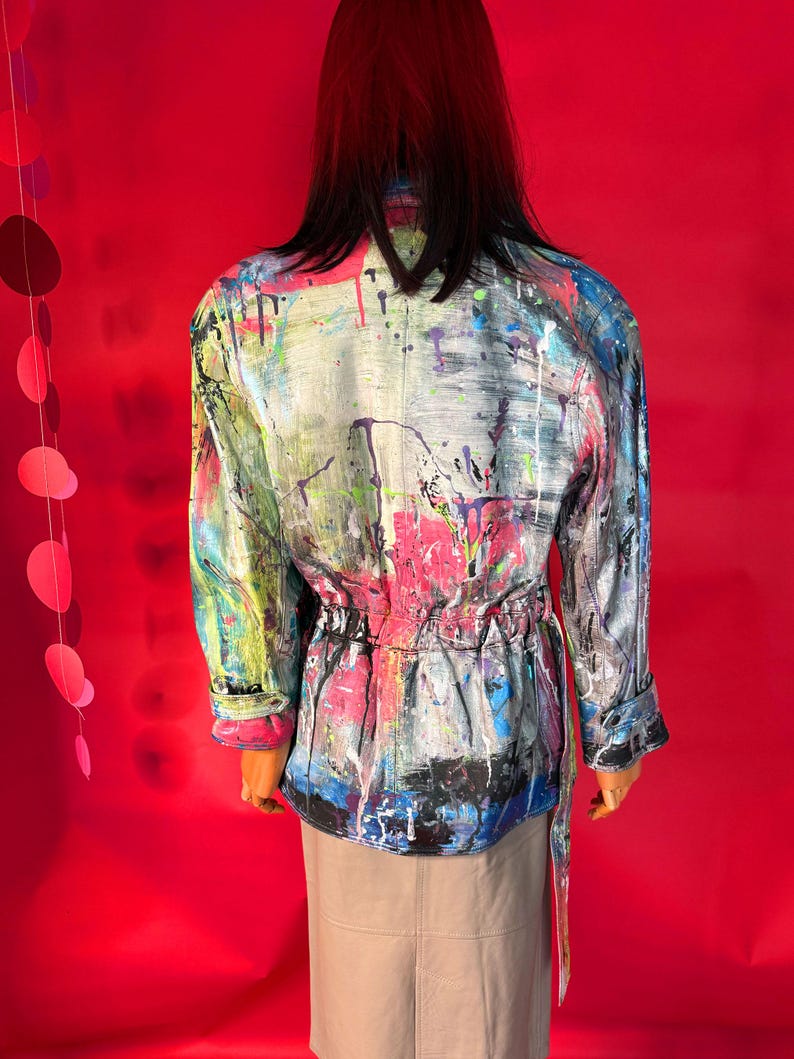Hand-painted Upcycled Leather Jacket – Vintage Canadian Festival ...