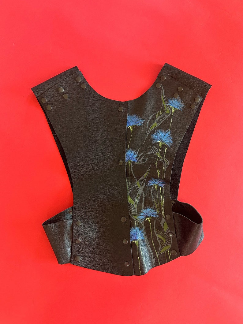 Unique Upcycled Leather Modular Vest - Unisex, One Size (S/M), Hand ...