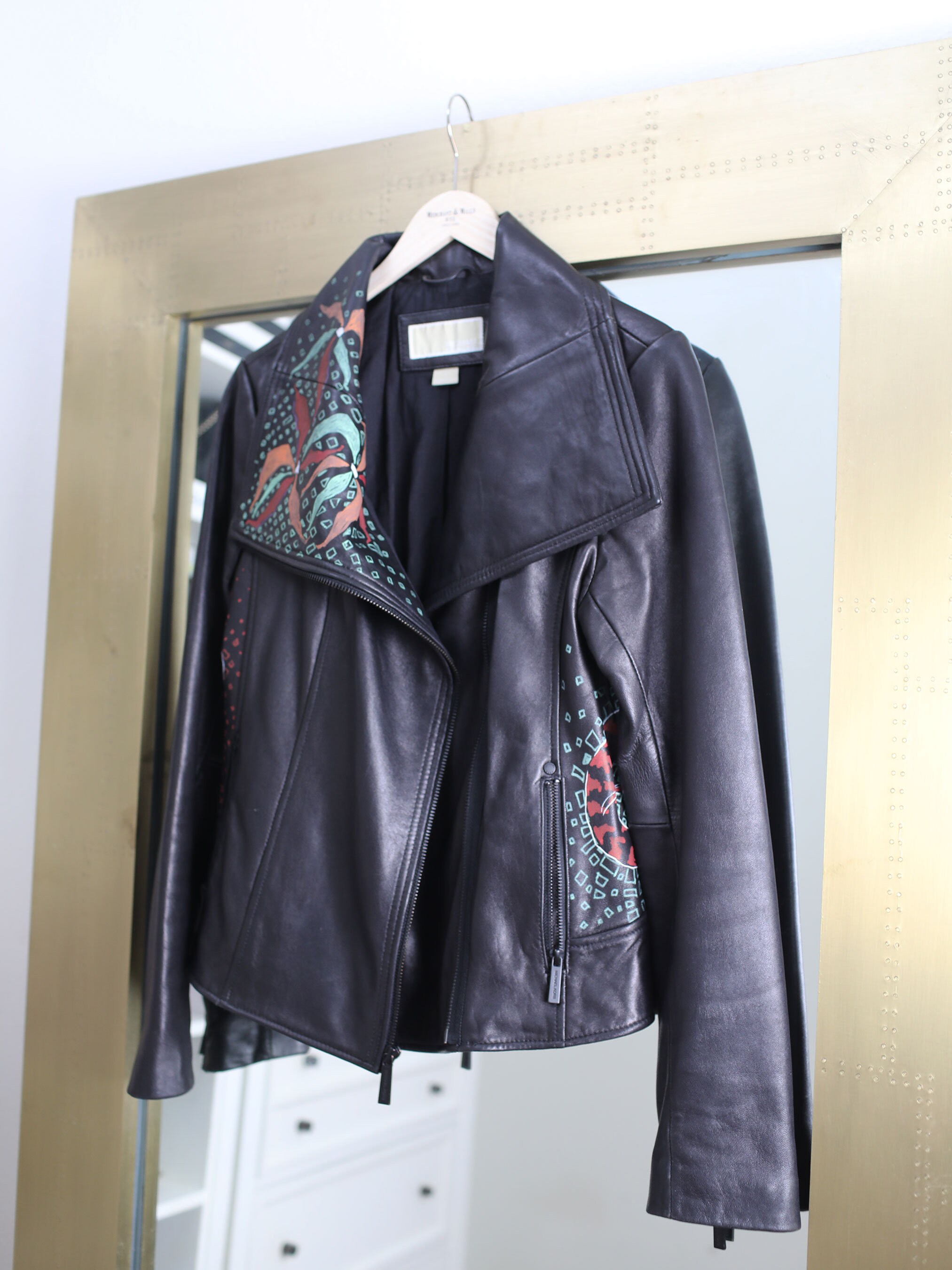 Vintage Unique Hand-painted Leather Jacket, wildy, Creative, Upcycled ...