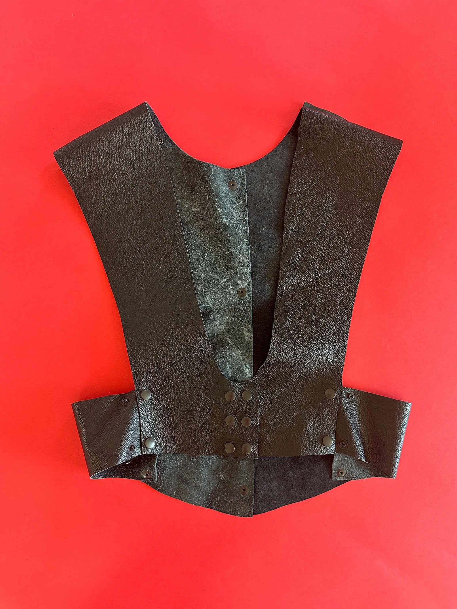 Unique Upcycled Leather Modular Vest - Unisex, One Size (S/M), Hand ...