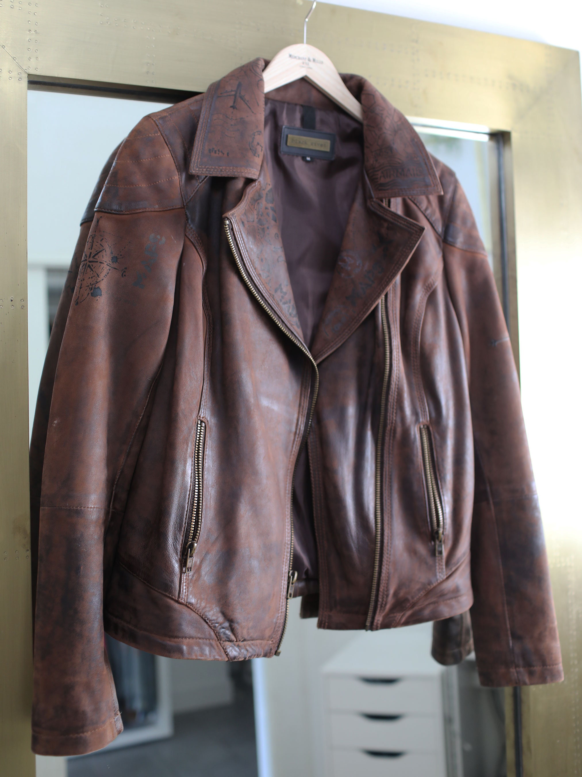 Vintage Unique Hand-painted Leather Jacket, born to Fly, Creative ...