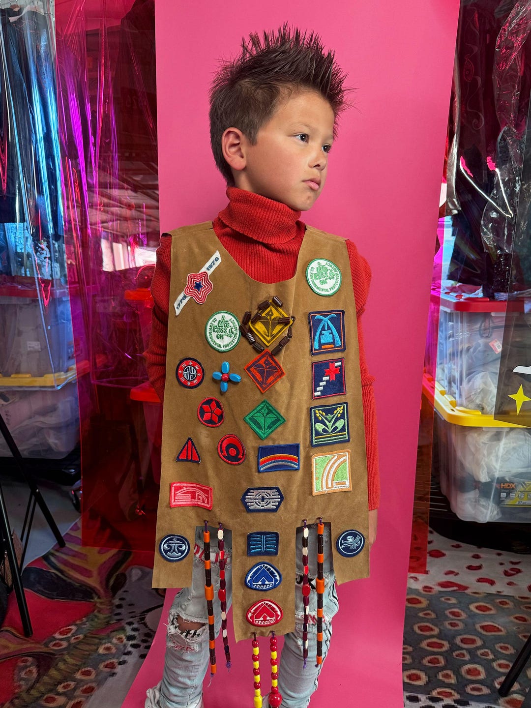 Vintage 1970s Boy Scout Campfire Cape, Pins & Patches, Upcycled ...