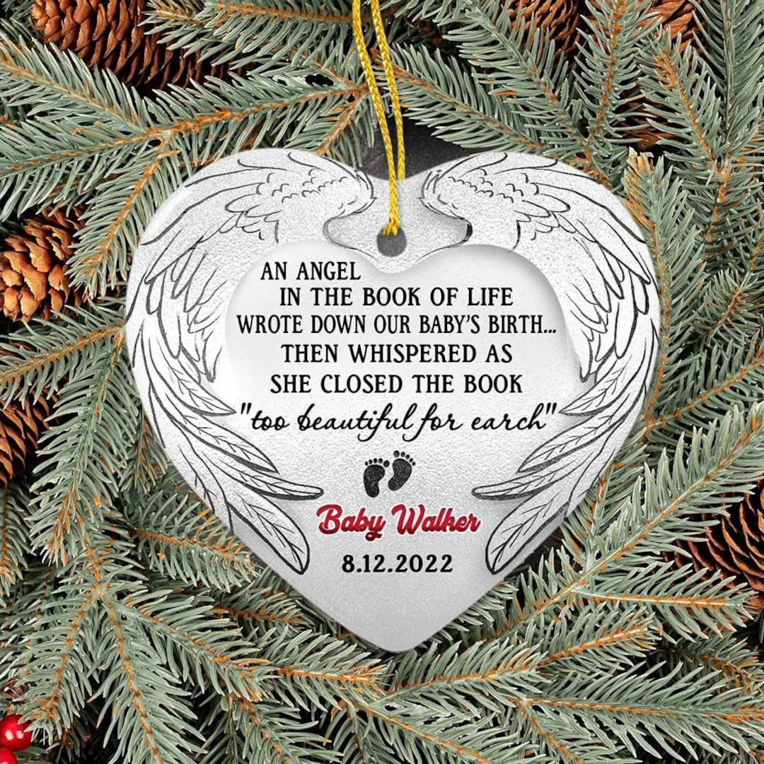 Personalized Baby Memorial Ornament, Miscarriage Ceramic Ornament ...
