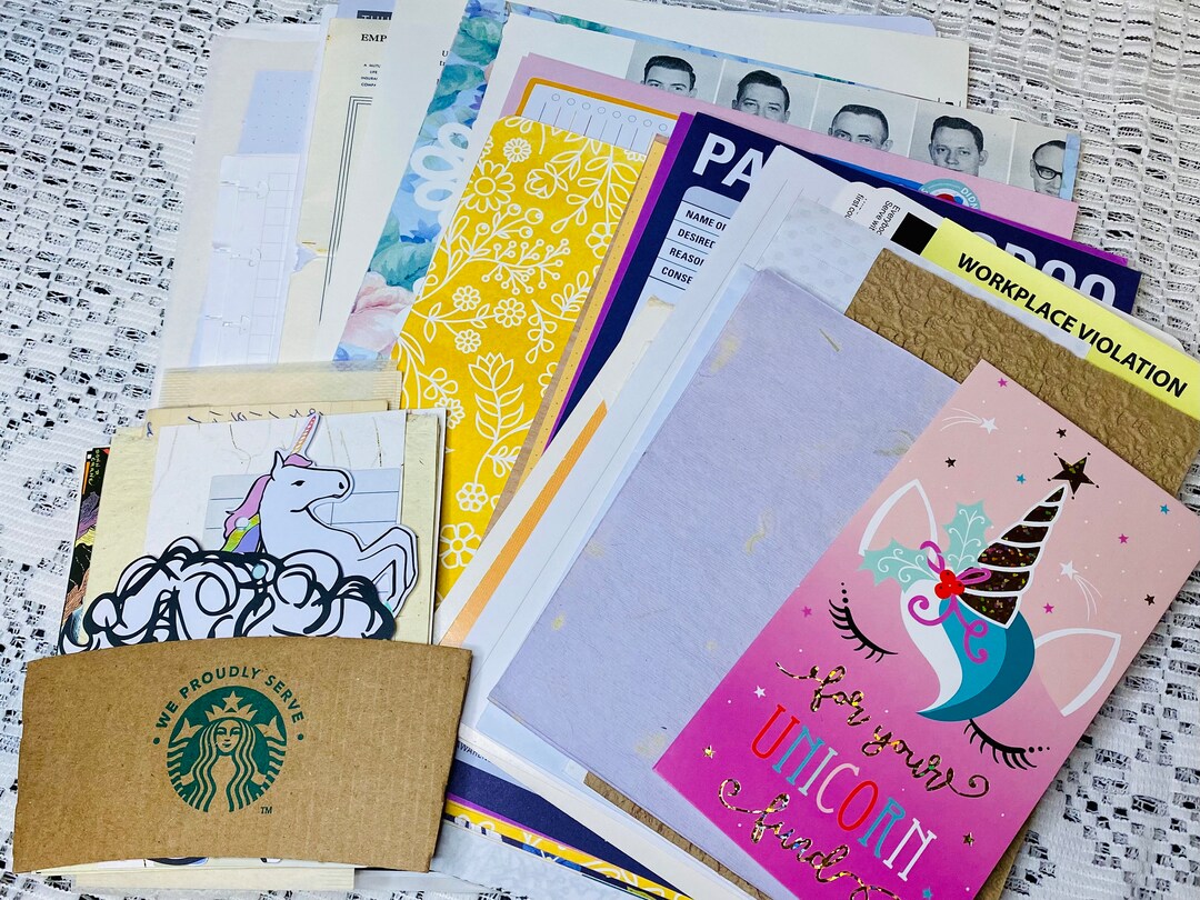 Vintage Paper Pack 50 Piece Mixed Lot of Assorted Book Pages ...