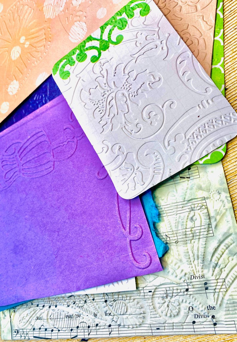 25+ Pieces of Embossed Specialty Paper for Papercrafts Scrapbooking ...