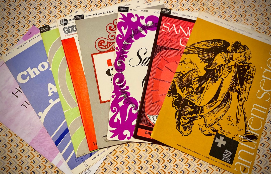 Set of 8 Christian Hymn Chior Music Song Books for Crafts Happy Mail ...