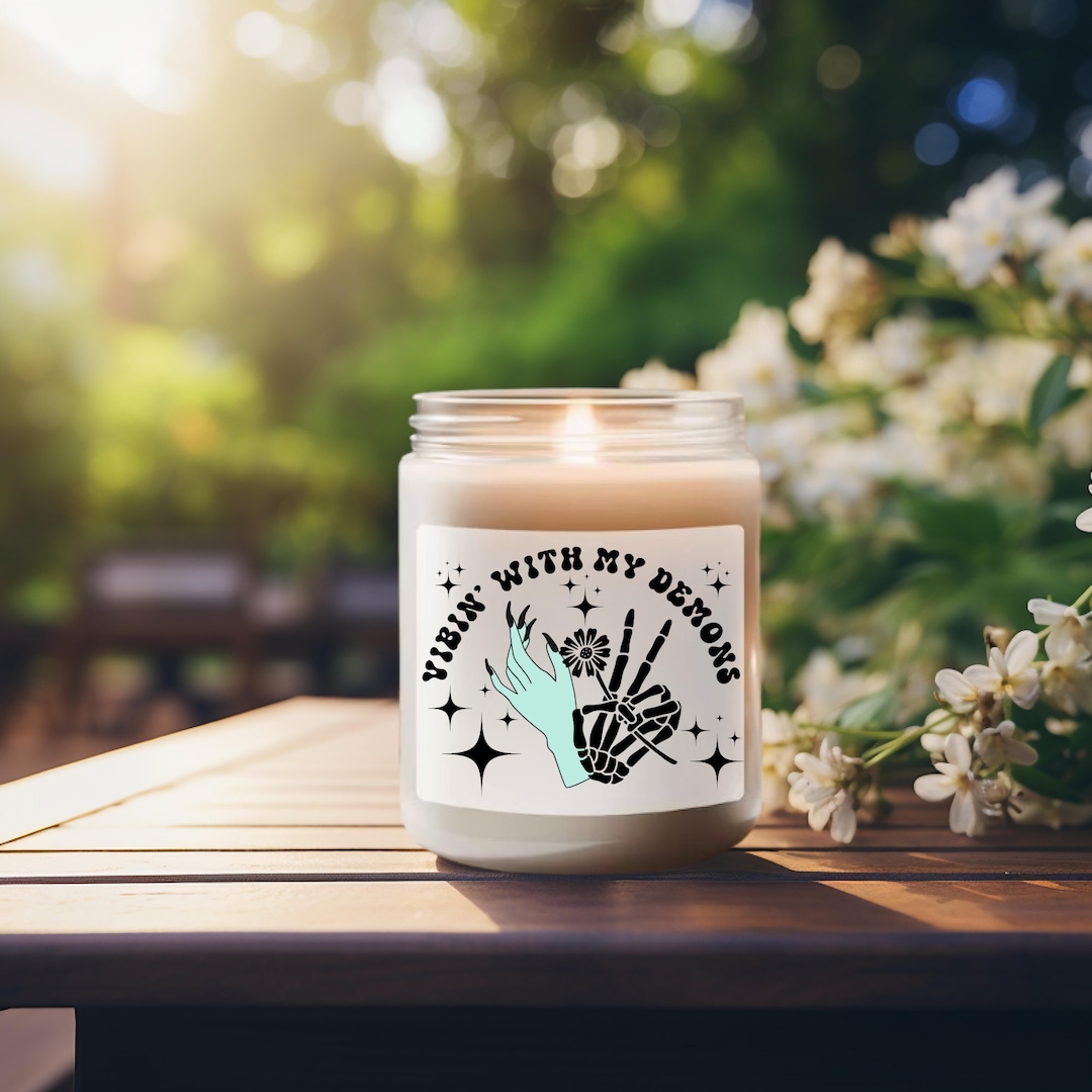 Vibin' With My Demons Scented Soy Candle, 9oz Candle, Halloween Candle ...