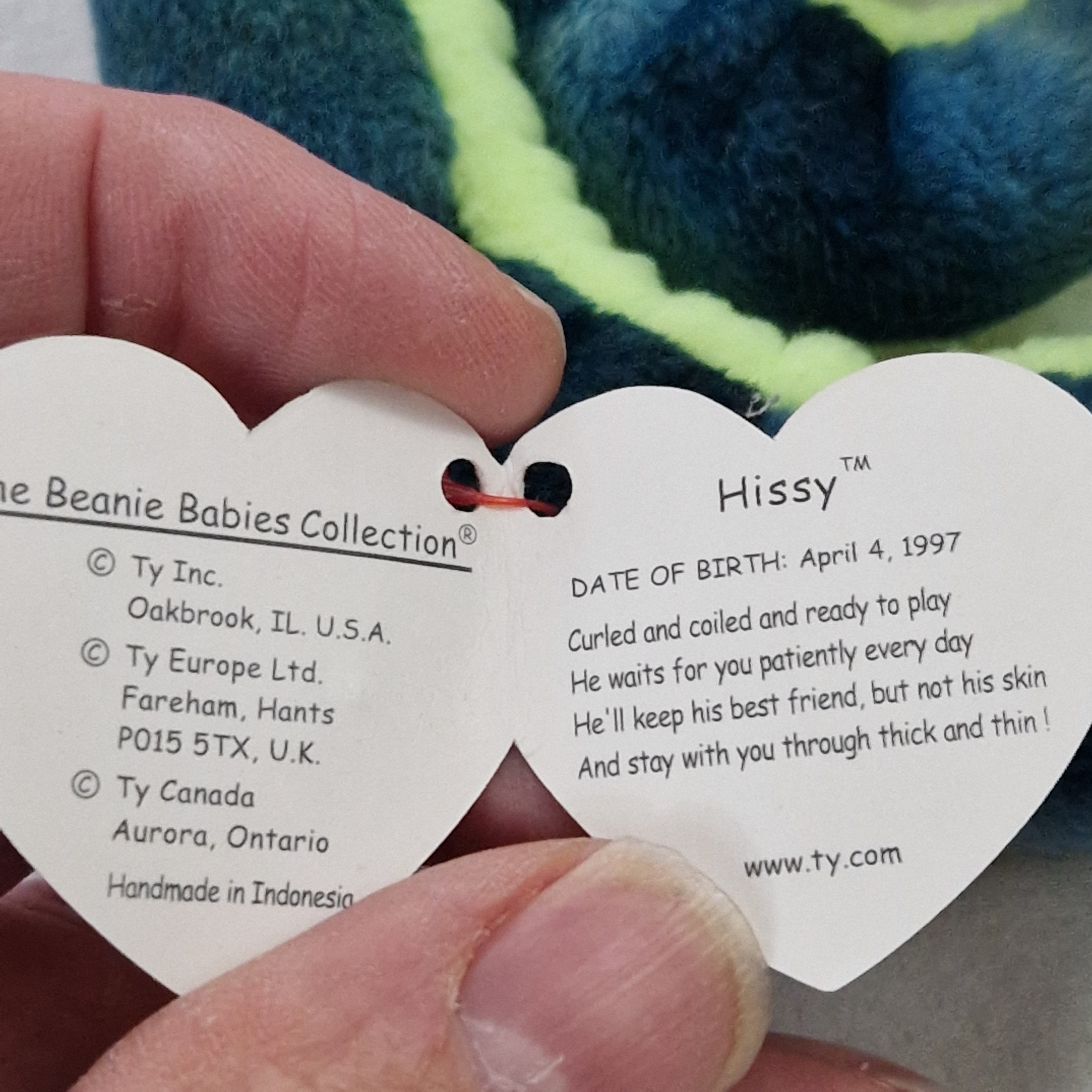 RARE HISSY the Snake Ty Beanie Baby - Etsy