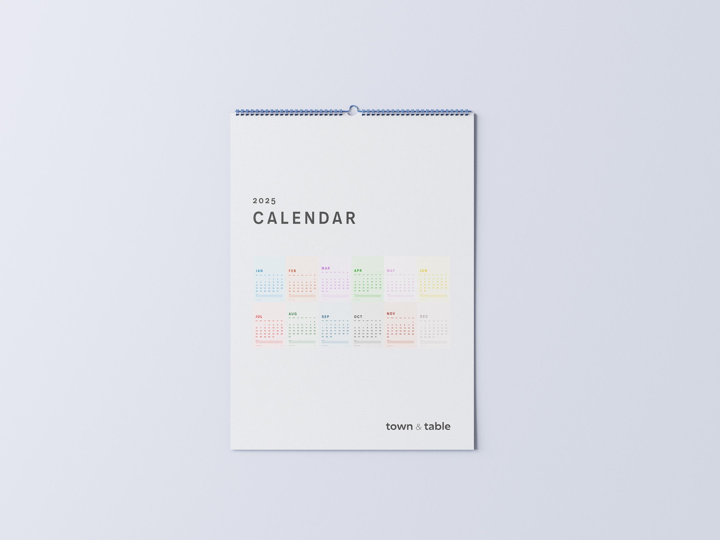 Bright 2025 Calendar original Design by Town & Table - Etsy