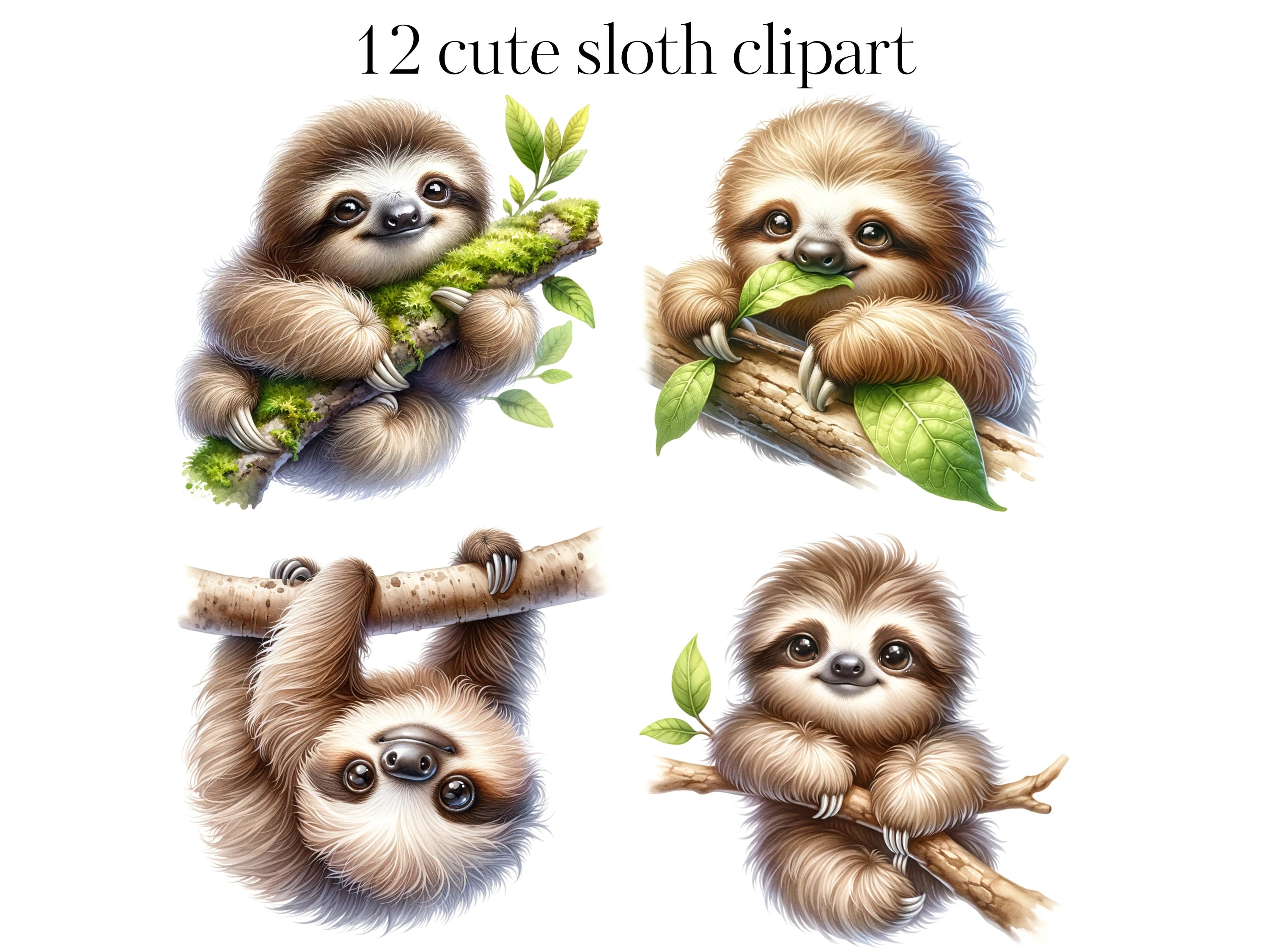 Sloth Clipart 12 Baby Sloth Clipart High Quality JPG Lazy Sloth Paper ...