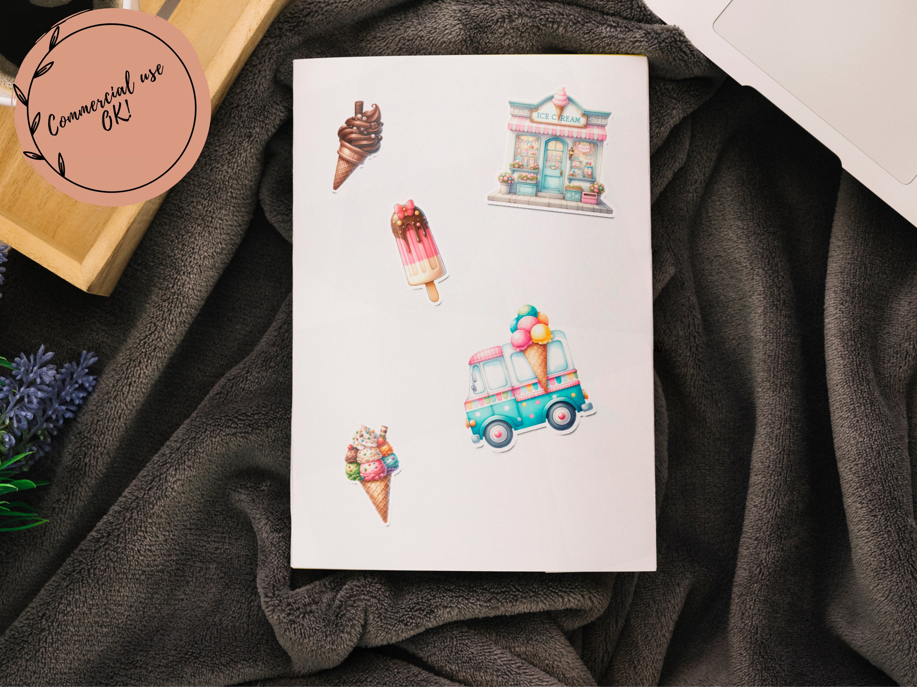 29 Ice Cream Clipart Digital Stickers Ice Cream PNG SVG Cricut Stickers ...