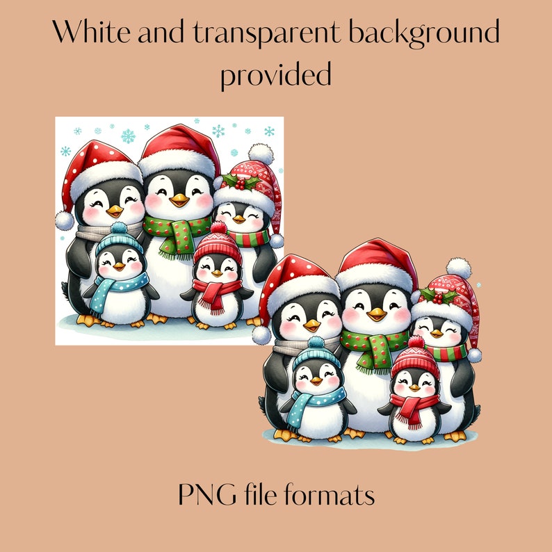 20 Watercolor Penguin Clipart Penguin Family Clipart Cliparts Bundle ...