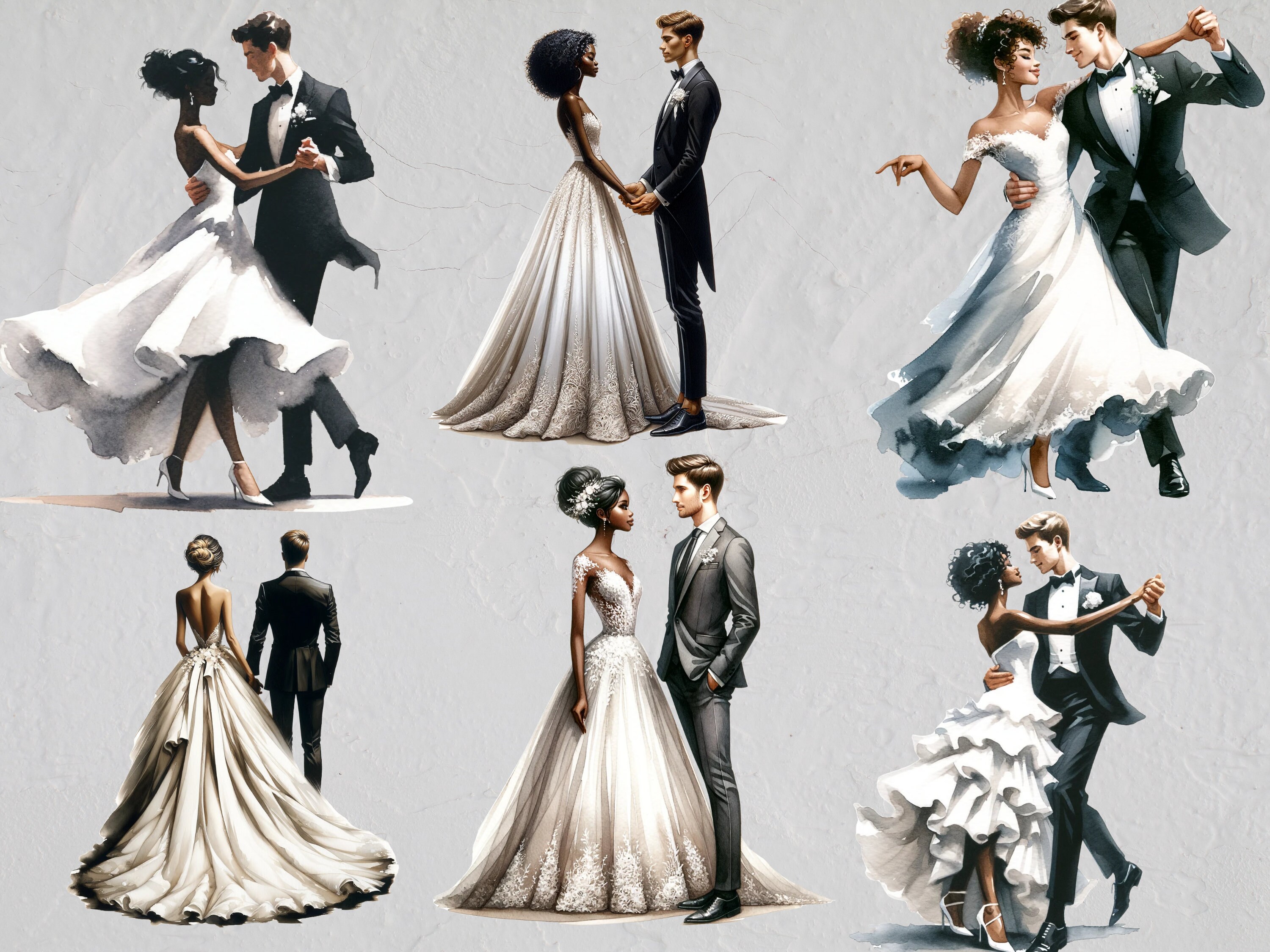 10 Bride and Groom Clipart SVG Husband and Wife PNG Couple Clipart ...