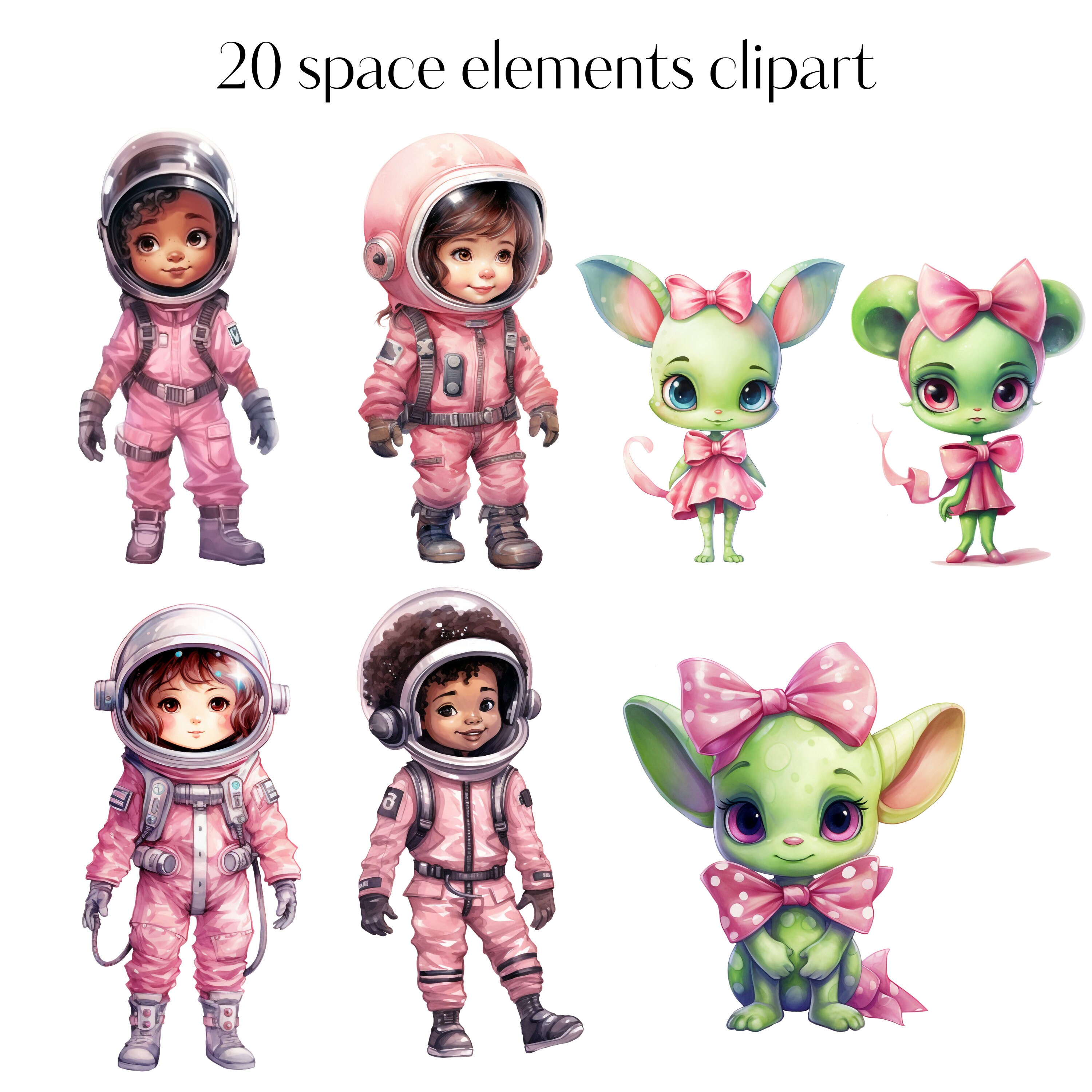 20 Girl Astronaut Clipart Planets Clipart Alien Clipart PNG Transparent ...