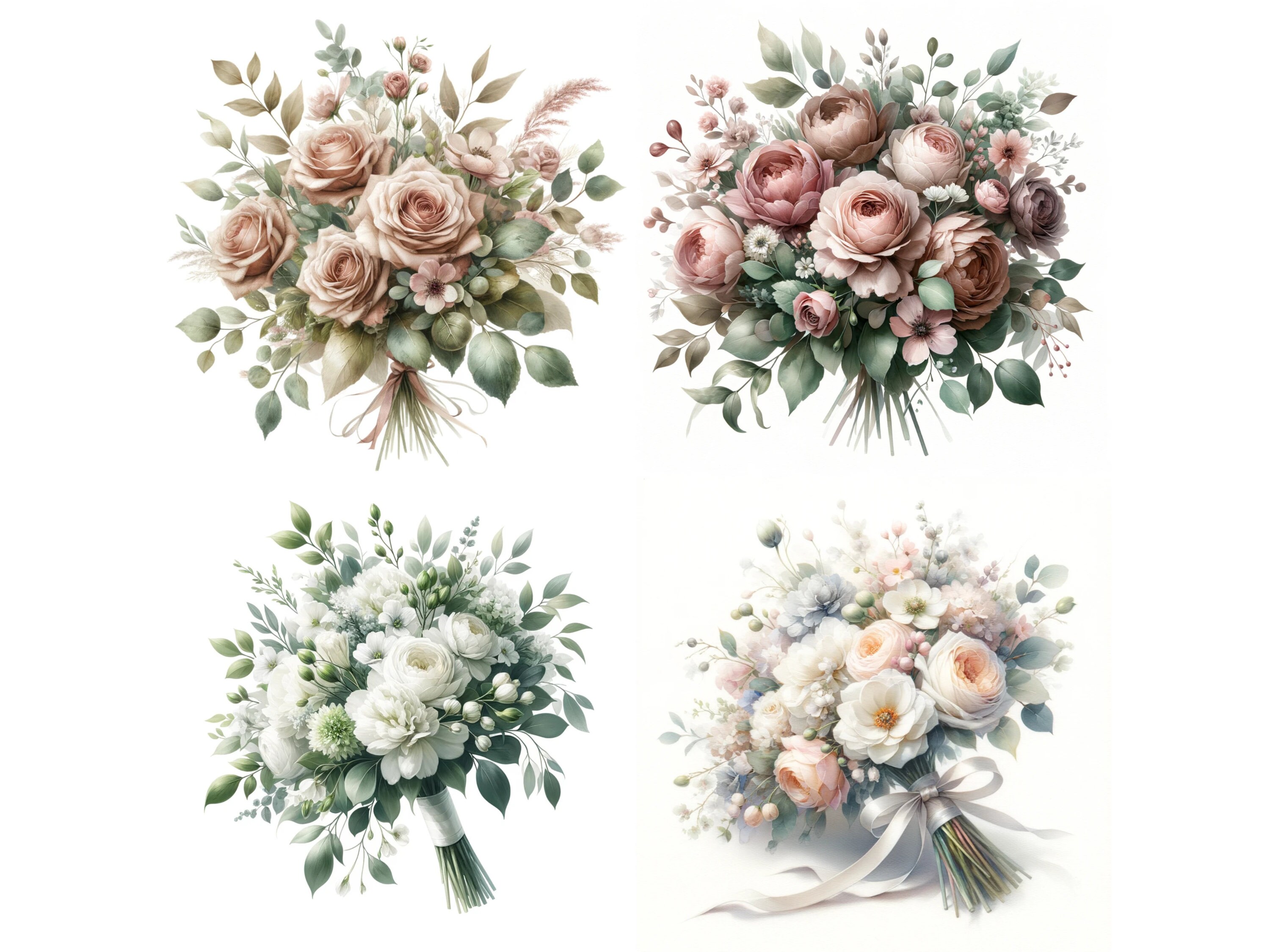 Wedding Flowers Clipart Bundle High Quality Watercolor 20 Jpgs for ...