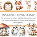 23 Woodland Animals Clipart Forest Clipart PNG SVG Designs Mushroom ...