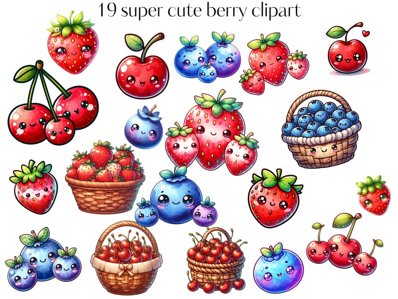 19 Cute Berries Clipart - Strawberry Clipart - Cherry Clipart ...