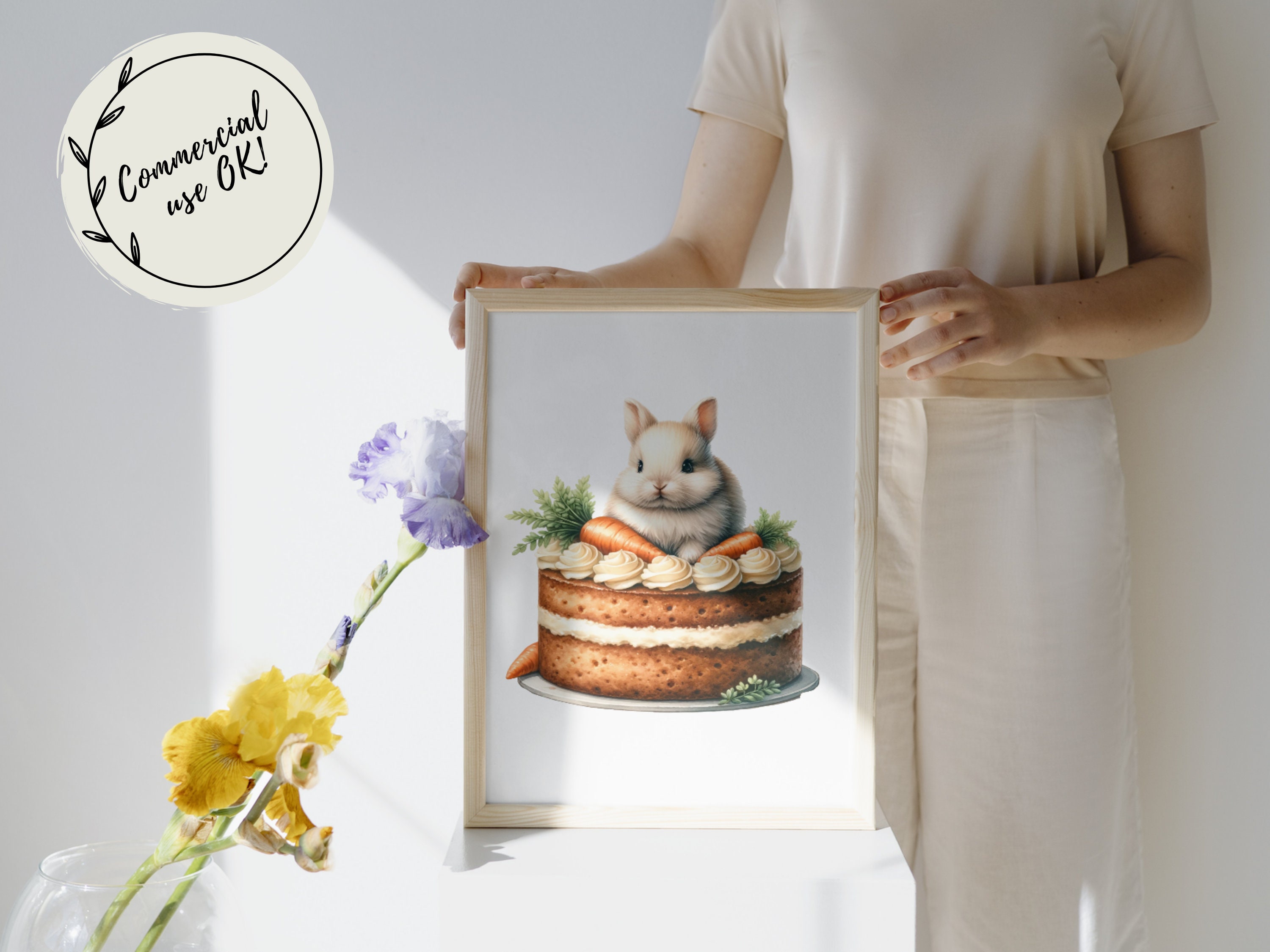17 Watercolor Carrot Clipart PNG Cute Bunny Clipart Rabbit Clipart ...