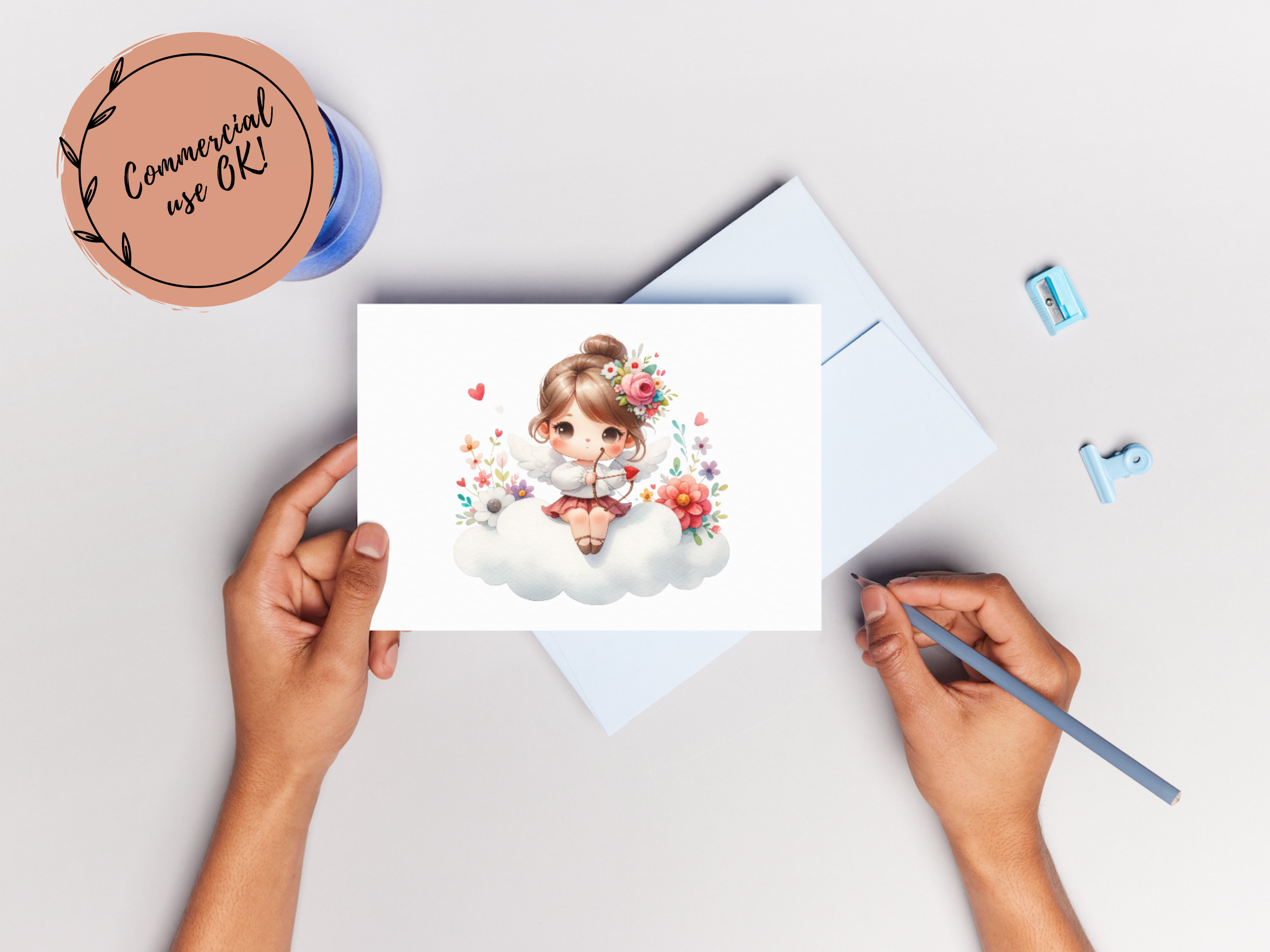 12 Cupid Clipart Watercolor Baby Angel Clipart PNG SVG Nursery Clipart ...