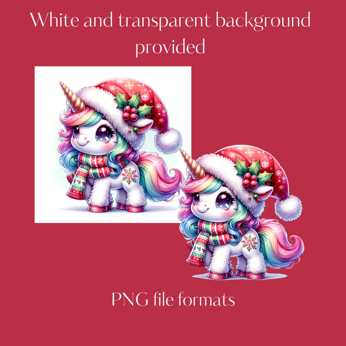 15 Christmas Unicorn Clipart Bundle Nursery Decor Cute Christmas ...
