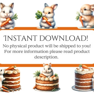 17 Watercolor Carrot Clipart PNG Cute Bunny Clipart Rabbit Clipart ...