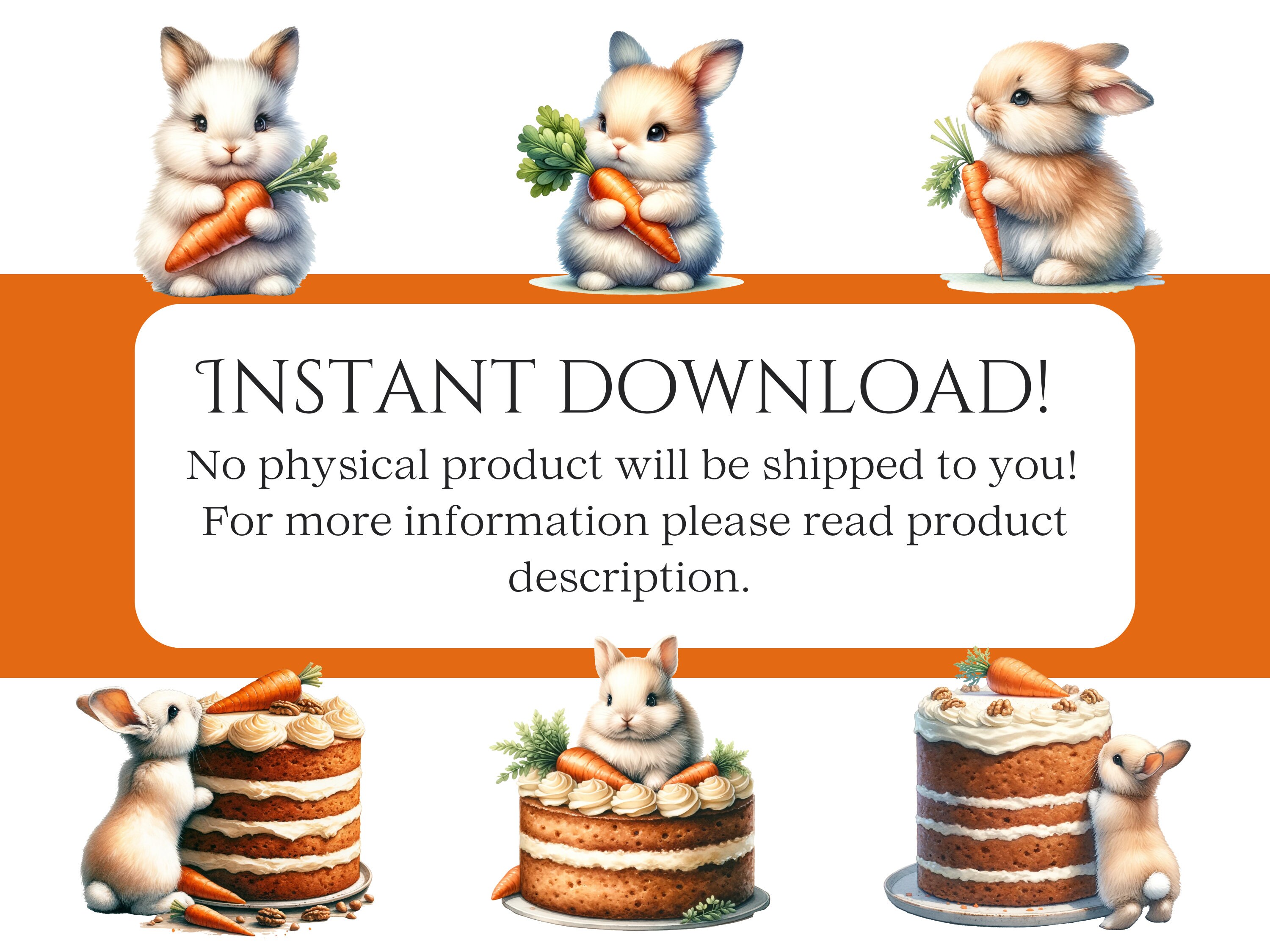 17 Watercolor Carrot Clipart PNG Cute Bunny Clipart Rabbit Clipart ...