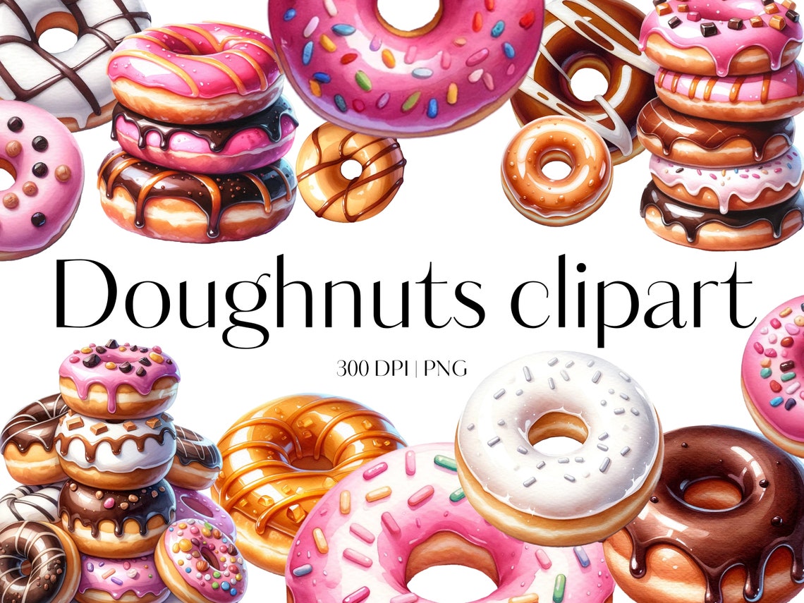 20 Doughnut Clipart Donut Clipart Food Clipart Treats Clipart Bakery ...