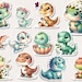 33 Cute Dinosaur Stickers Cricut Stickers Sticker PNG Bundle Printable ...
